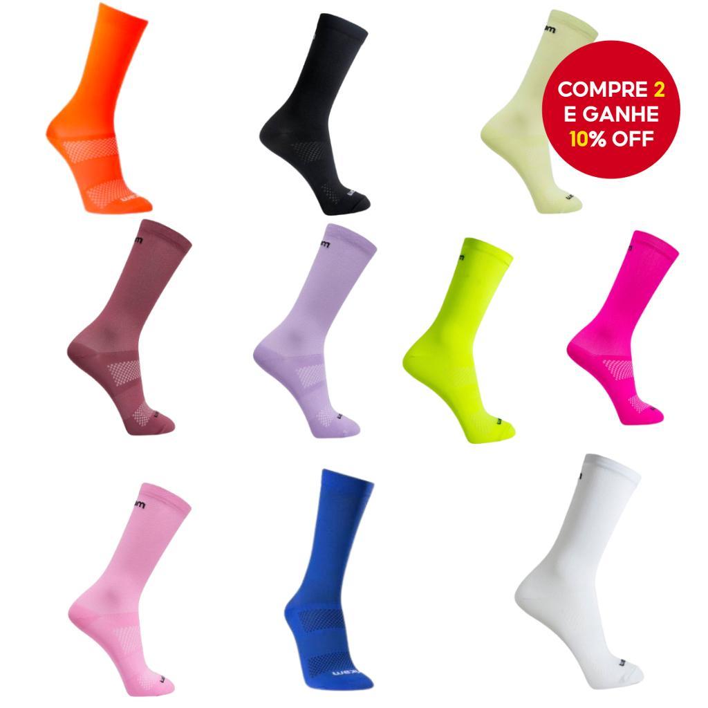 Meias Esportivas Unissex De Nylon Coloridas – Medyas De Comprimento ...
