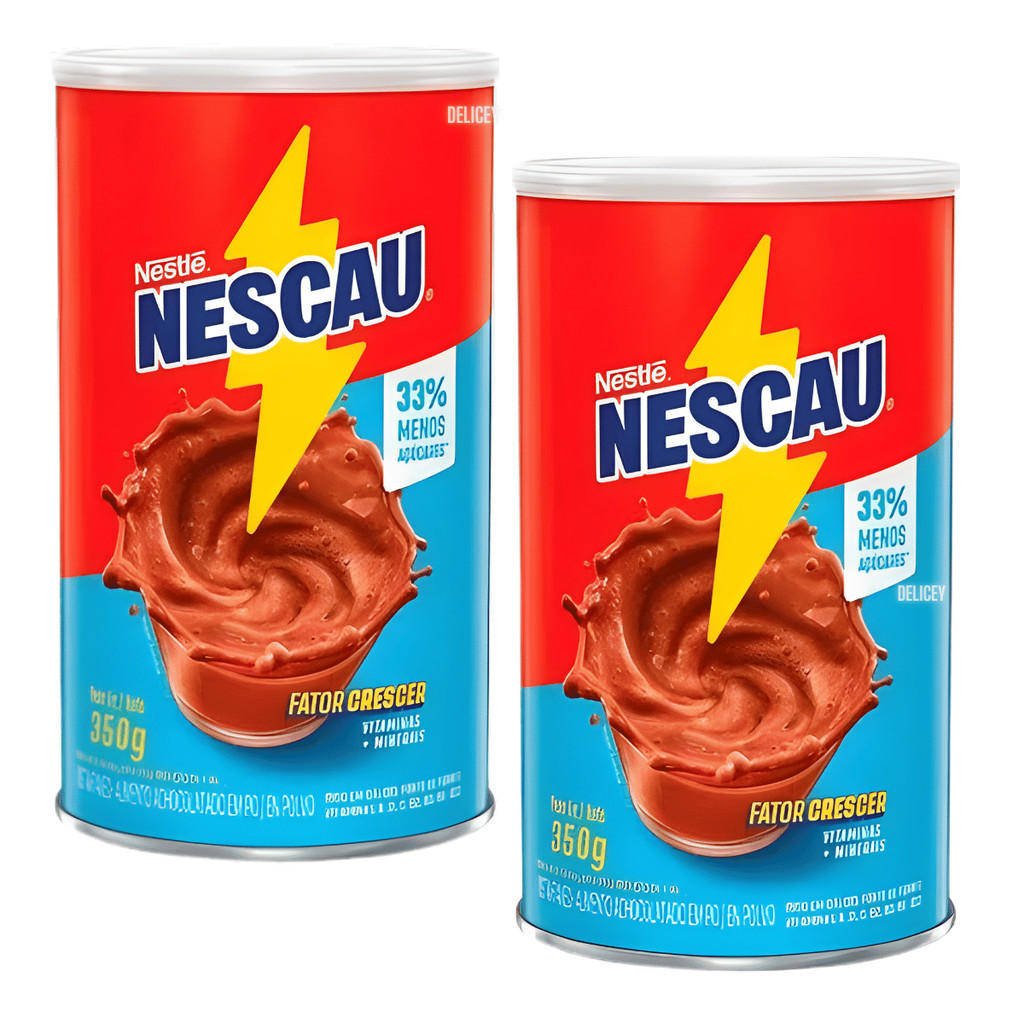 Achocolatado Em Pó Nescau Menos Açúcares Lata 350g Nestlé Vitaminas A ...