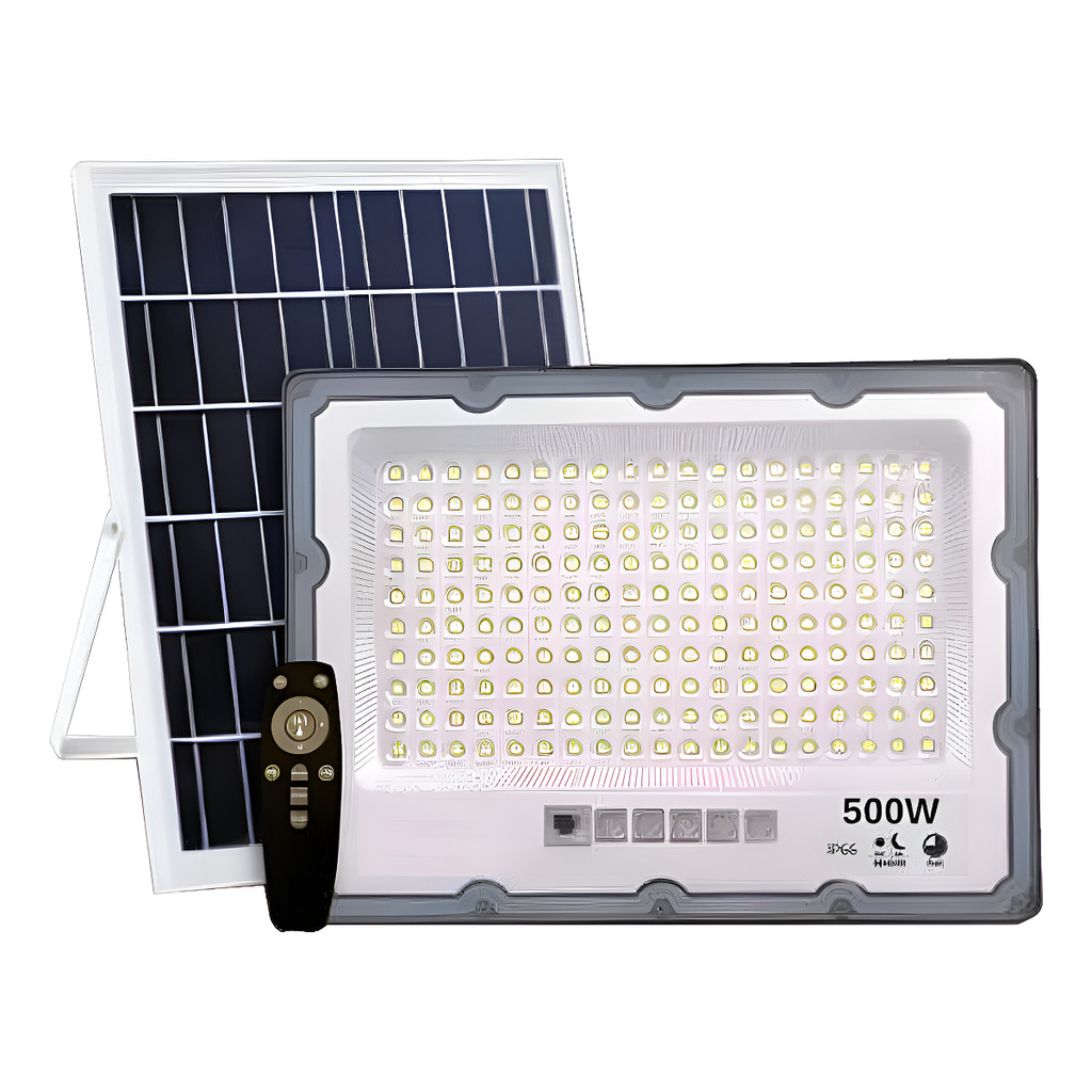 Holofote Solar com Bateria 500w LED Branco frio Luz Externa Refletor ...