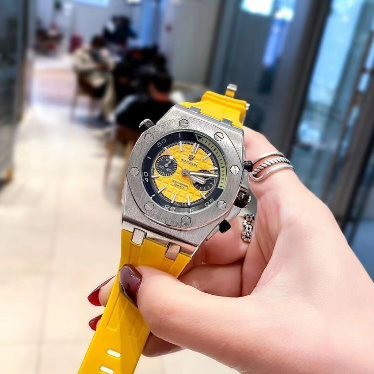 Hhhg Royal Oak Relógio Masculino Feminino Casal Estudante Tritium Gas ...