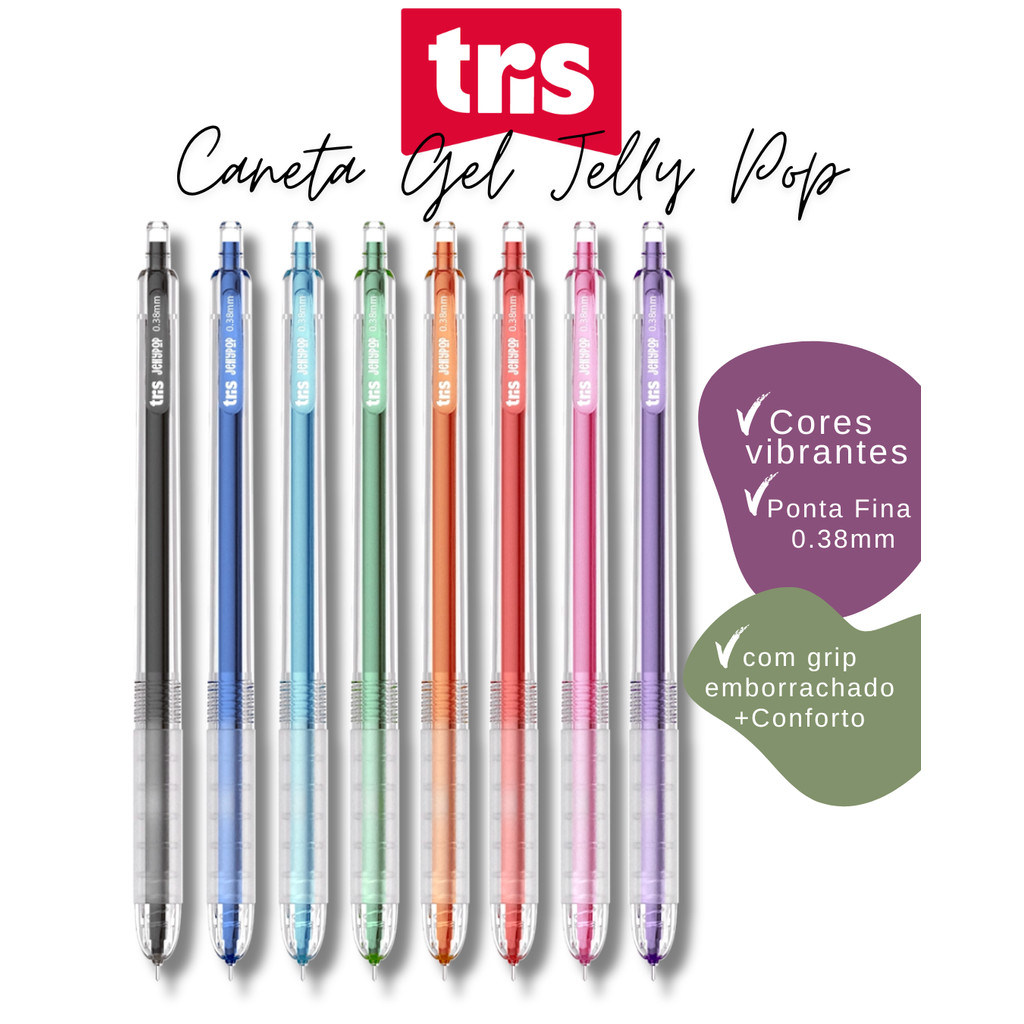Caneta Gel Jelly Pop 0.38mm - Tris | Shopee Brasil