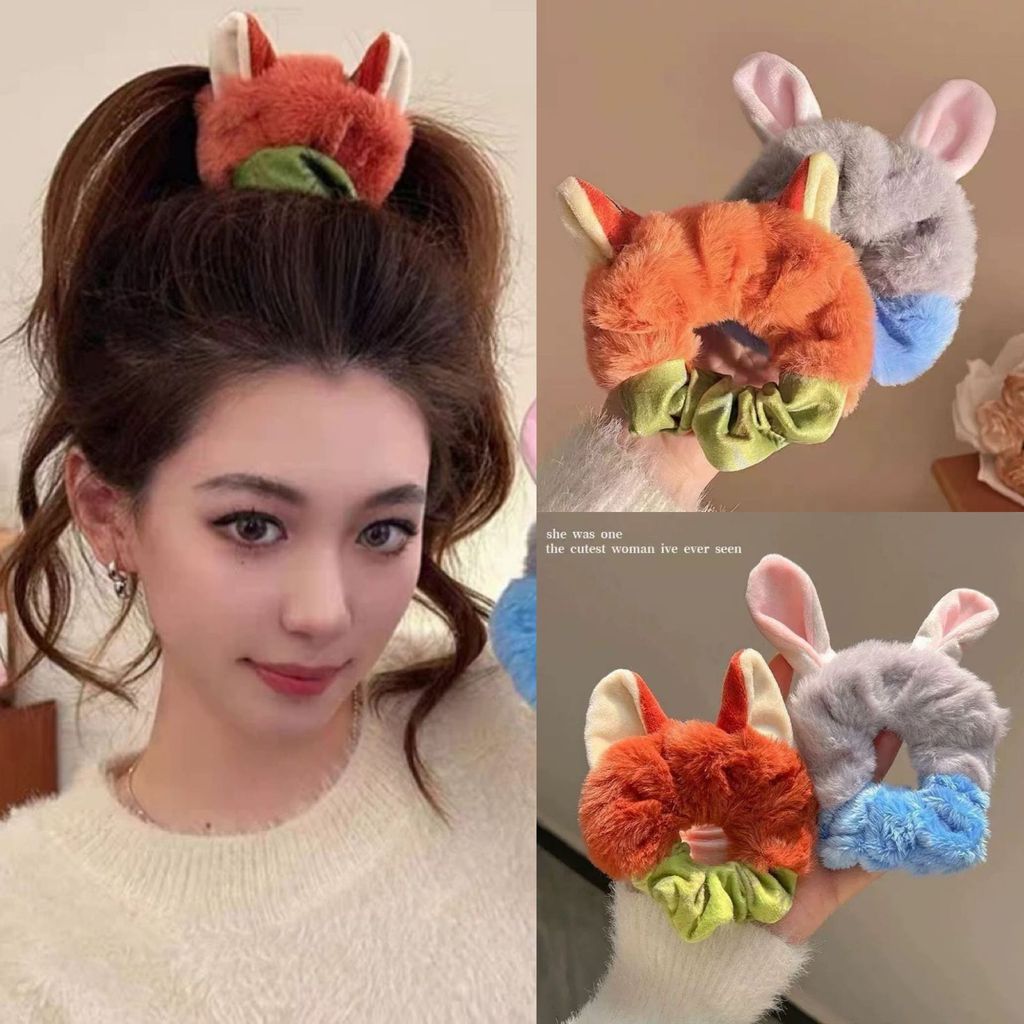 Laço De Cabelo Com Orelhas De Raposa De Pelúcia , Elástico Zootopia 2 ...