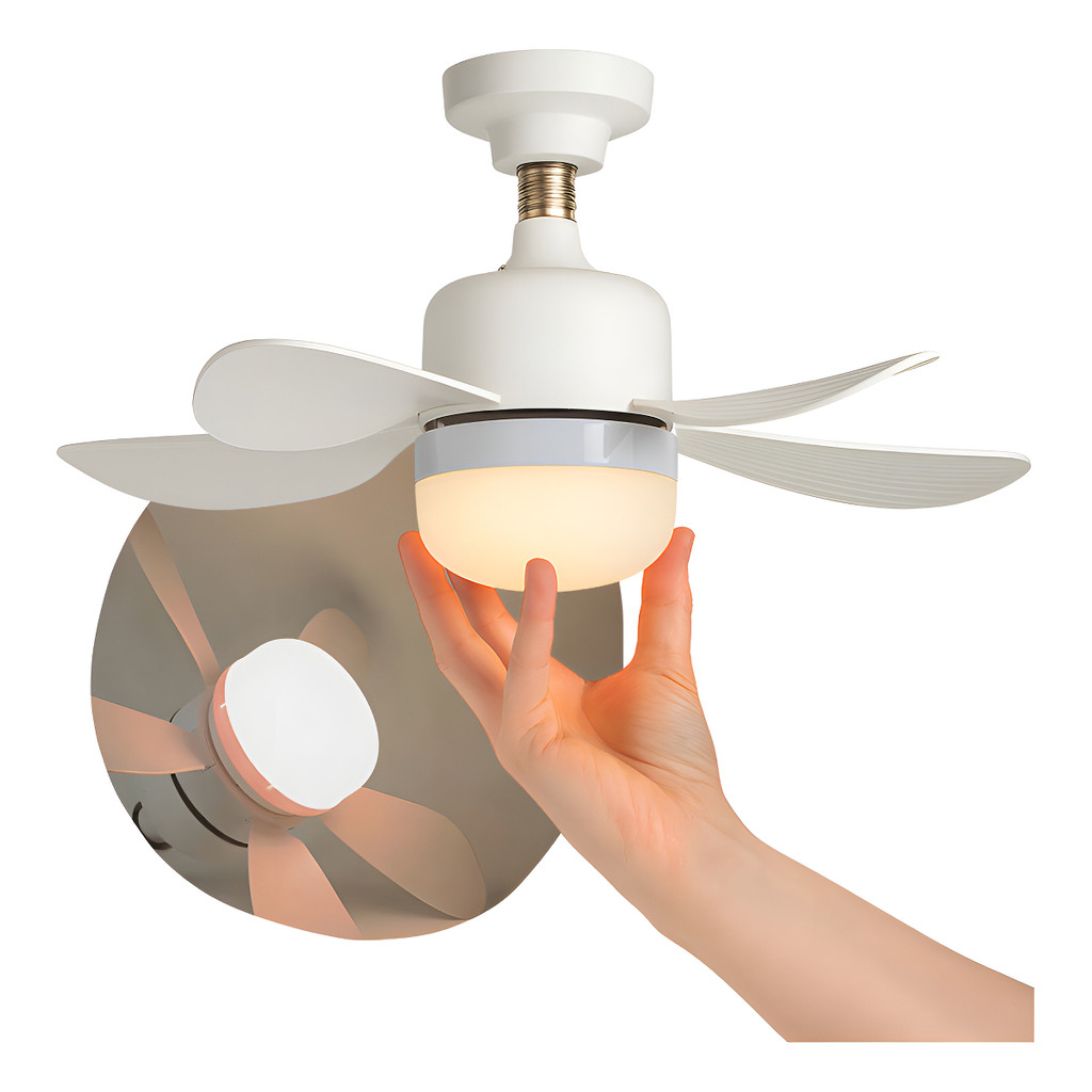 Lâmpada Led Com Ventilador De Teto Controle 3 Em 1 Luz Três Cores 6500k ...