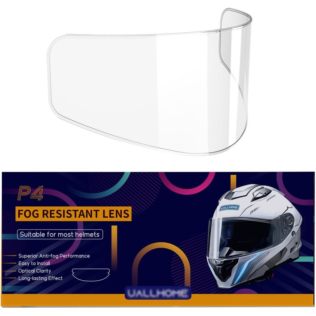 Universal Motorcycle Full Face Helmet Shield Fog Resistant Lens, Clear ...