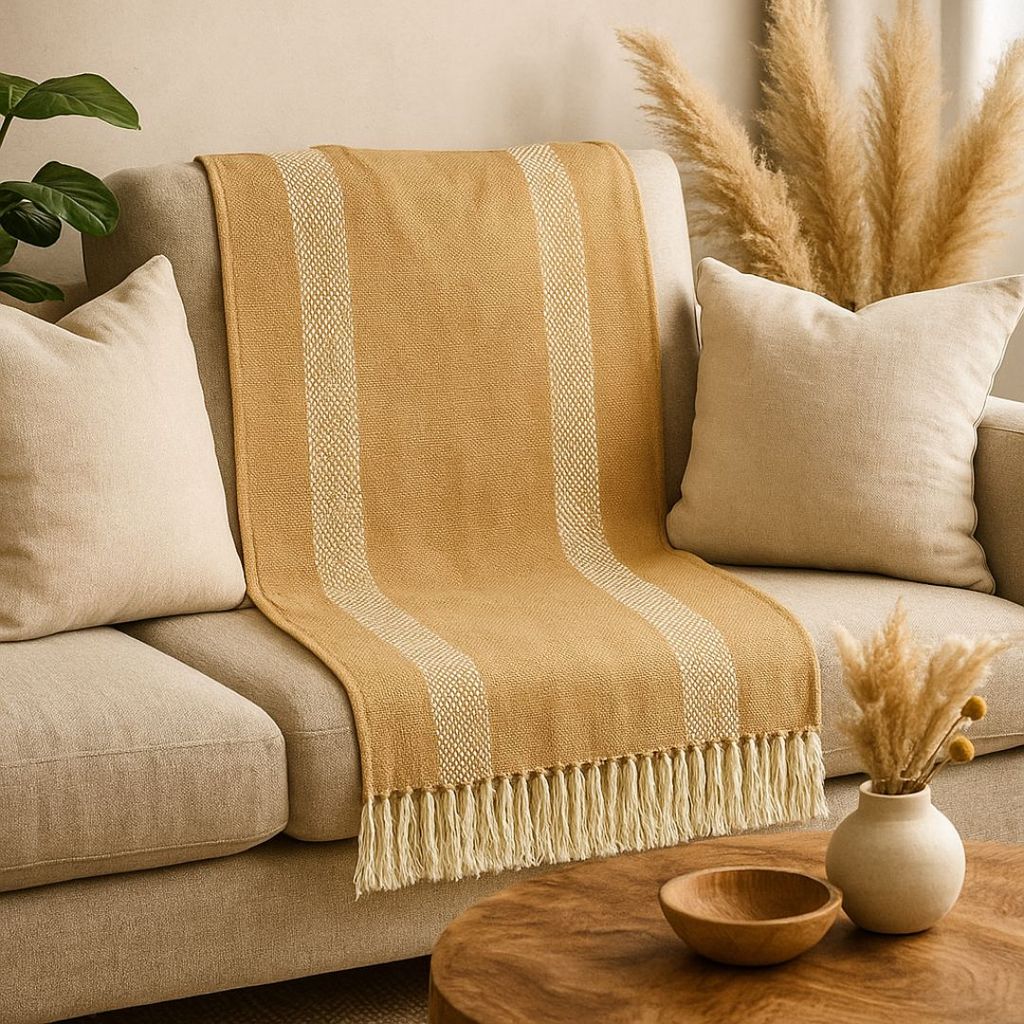 Manta Decorativa Em Algodão Fino Com Toque Confortável Para Uso Em Sofá, Cama e Poltrona, 2,50X2 ...