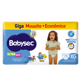 Fralda Giga XG BabySec Ultrasec 76un Galinha Pintadinha | Shopee Brasil