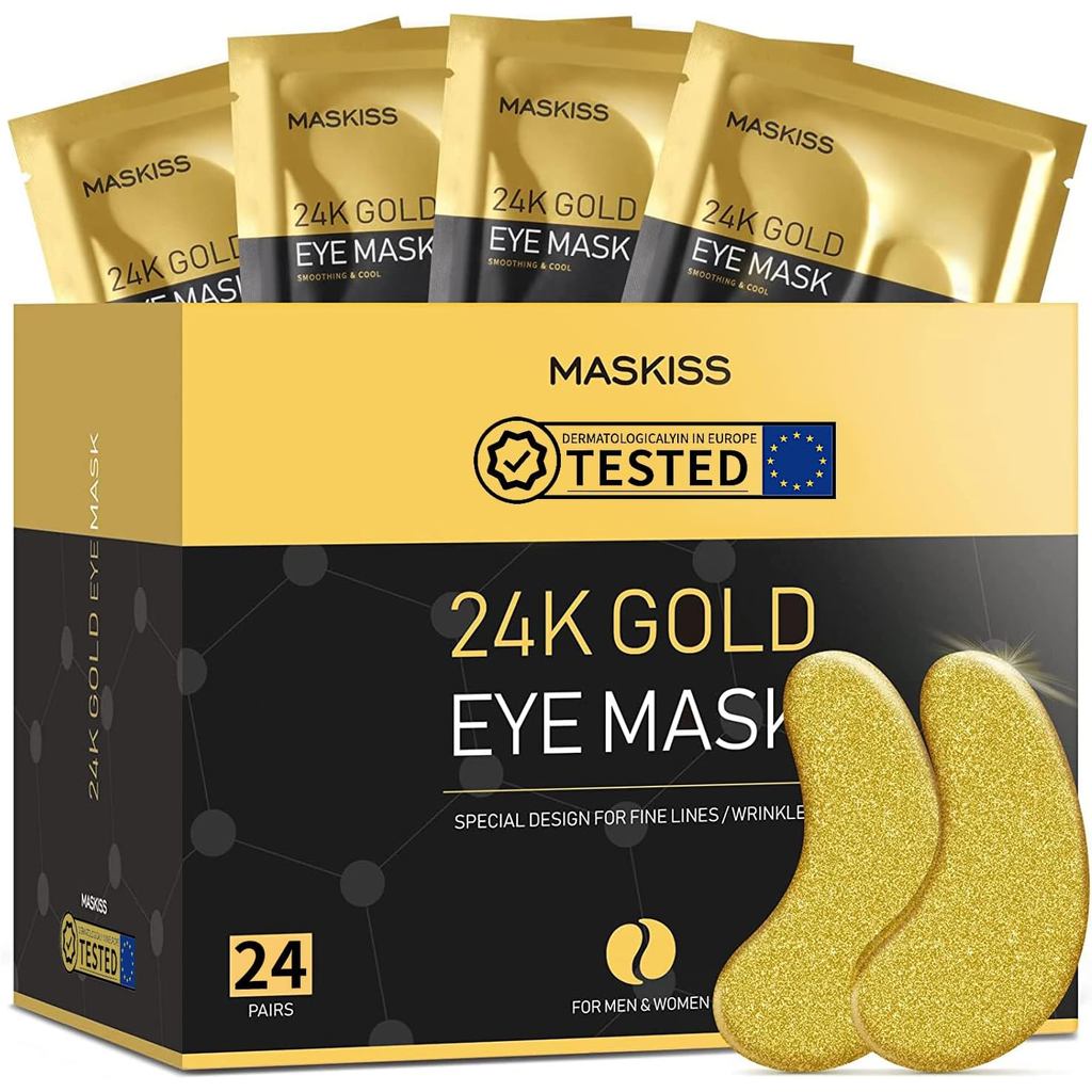 Under Eye Patches (24 Pairs) - 24K Gold Eye Masks Skincare Enriched ...