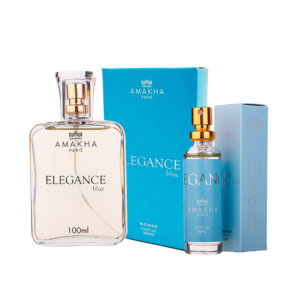 Kit Perfumada Feminino Elegance Blue: Perfume 100ml + 15ml | Amakha ...