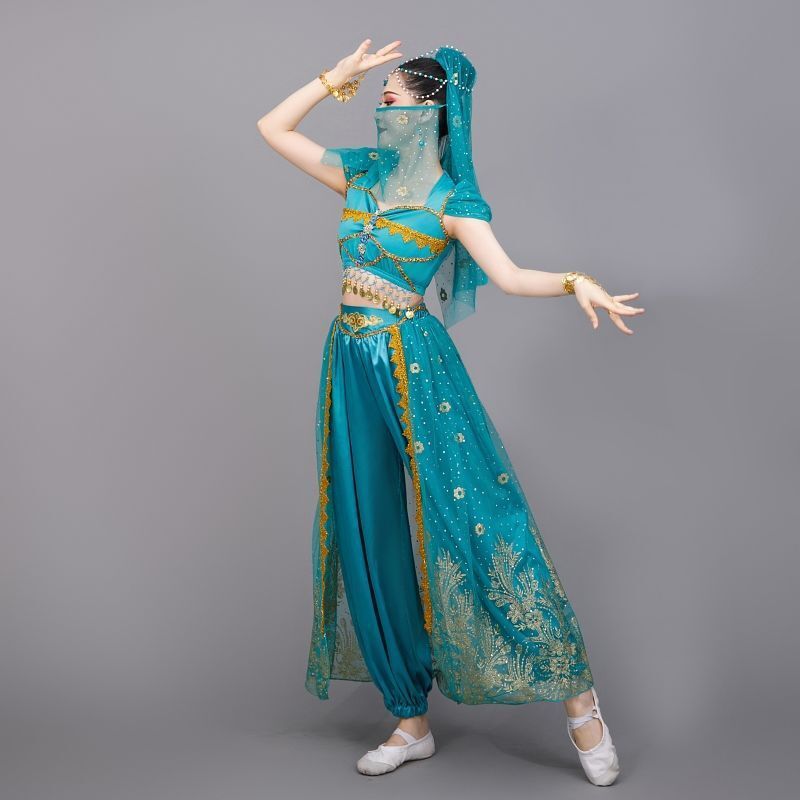 Traje de dança indiana exótica princesa jasmim cos traje dançarino ...