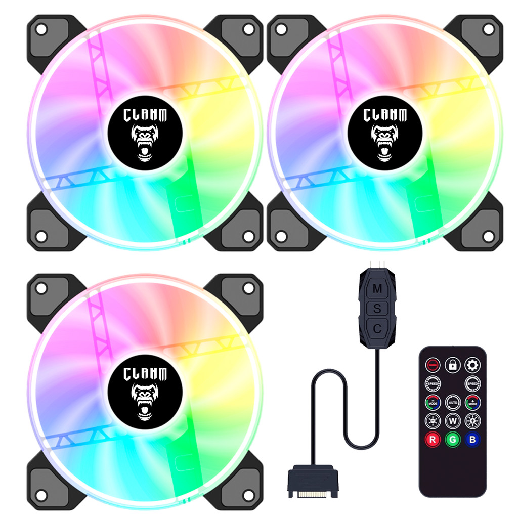 Kit 3 COOLER FAN Gamer Vex Led ARGB + Controladora CLANM | Shopee Brasil