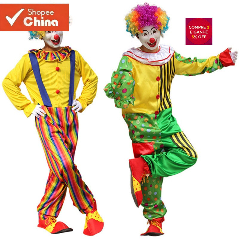 Conjunto de Fantasia de Palhaço Masculino de Luxo RUNNY Fantasias de ...
