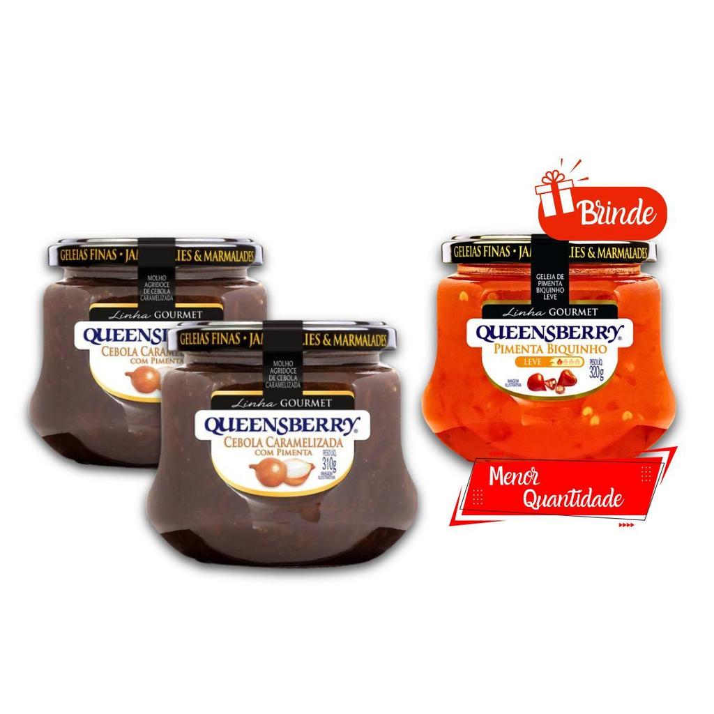 Leve 3 Pague 2 Geleia Cebola 310g + Geleia Pimenta Biquinho Brinde Queensberry | Shopee Brasil