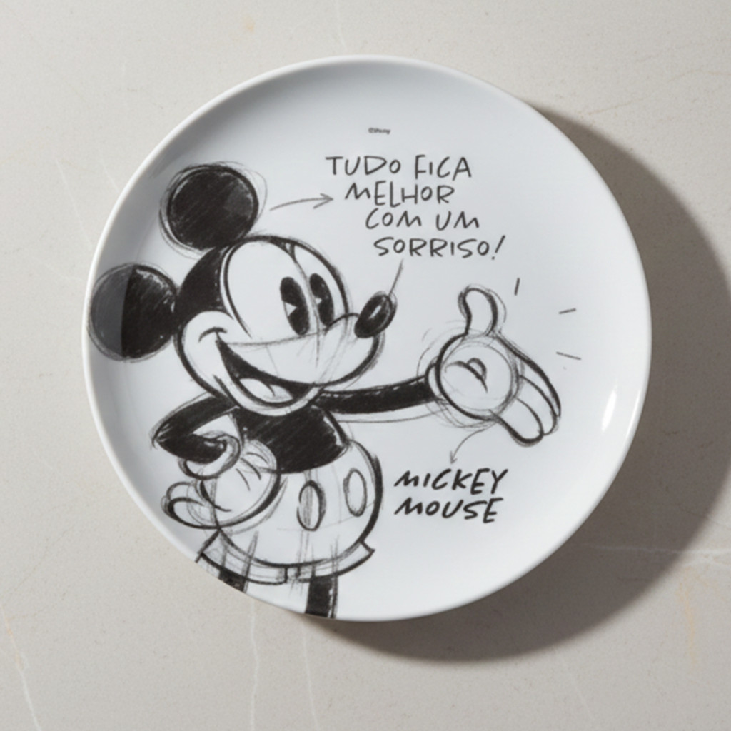 Prato Mickey Sketch Vintage 25cm | Shopee Brasil