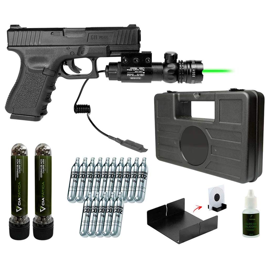 Rossi G11 6mm Ação Co2 Pistola Semiautomático 328fps com Mira Laser e ...