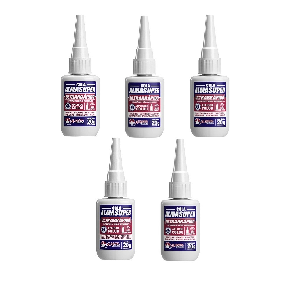 Kit Cola Instantânea 5un Multiuso Secagem Rápida 20g Almata | Shopee Brasil