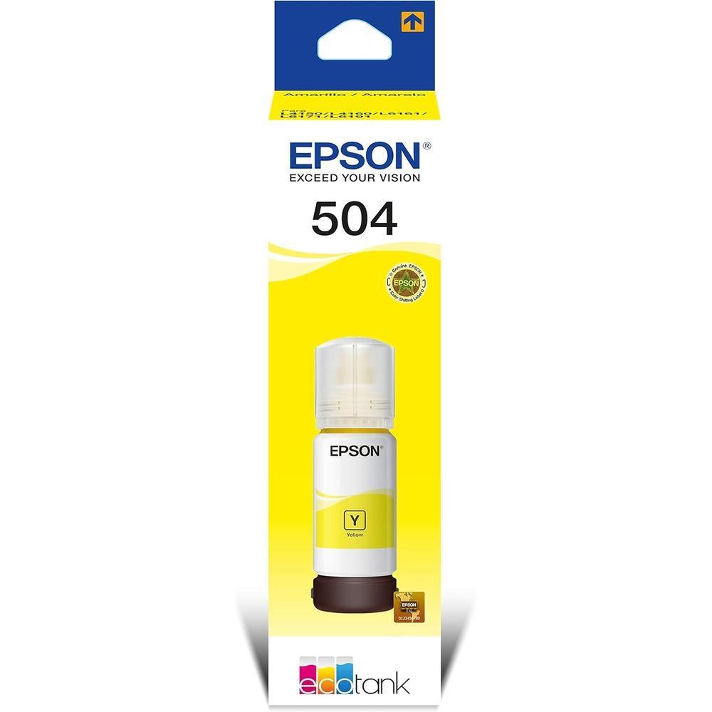 Garrafa de Tinta Epson T504 Amarelo Original | Shopee Brasil