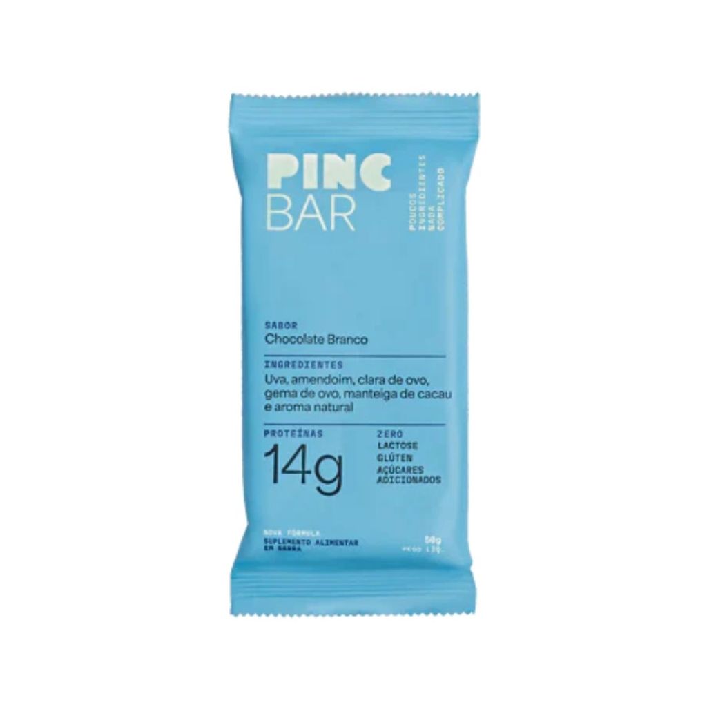 Barra de Proteína Pinc Bar sabor Chocolate Branco - caixa com 12 ...