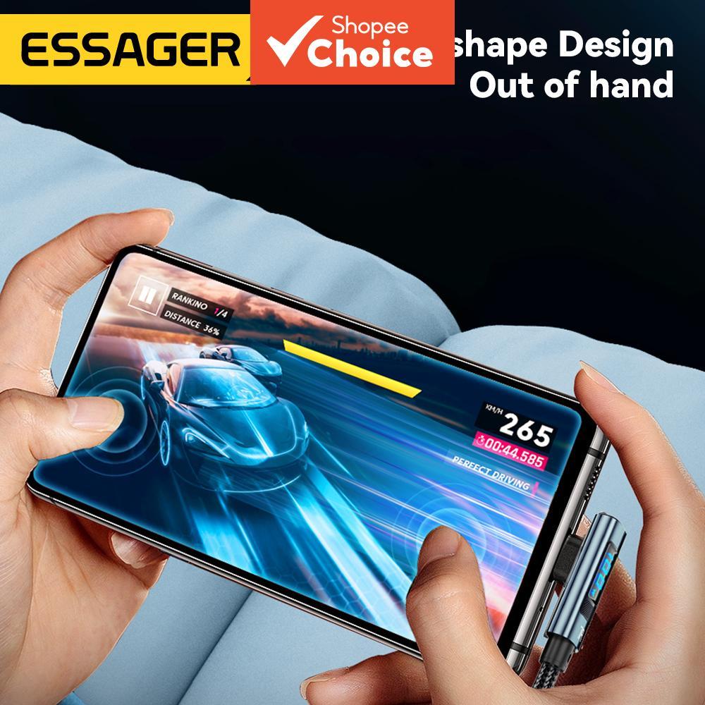 Novo Cabo USB Tipo C em L Essager 7A Display PD 100W Carregamento ...