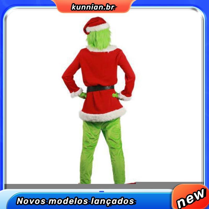 Natal Viver Role Play Papai Noel Traje Verde Monstro Grinch Adulto E ...