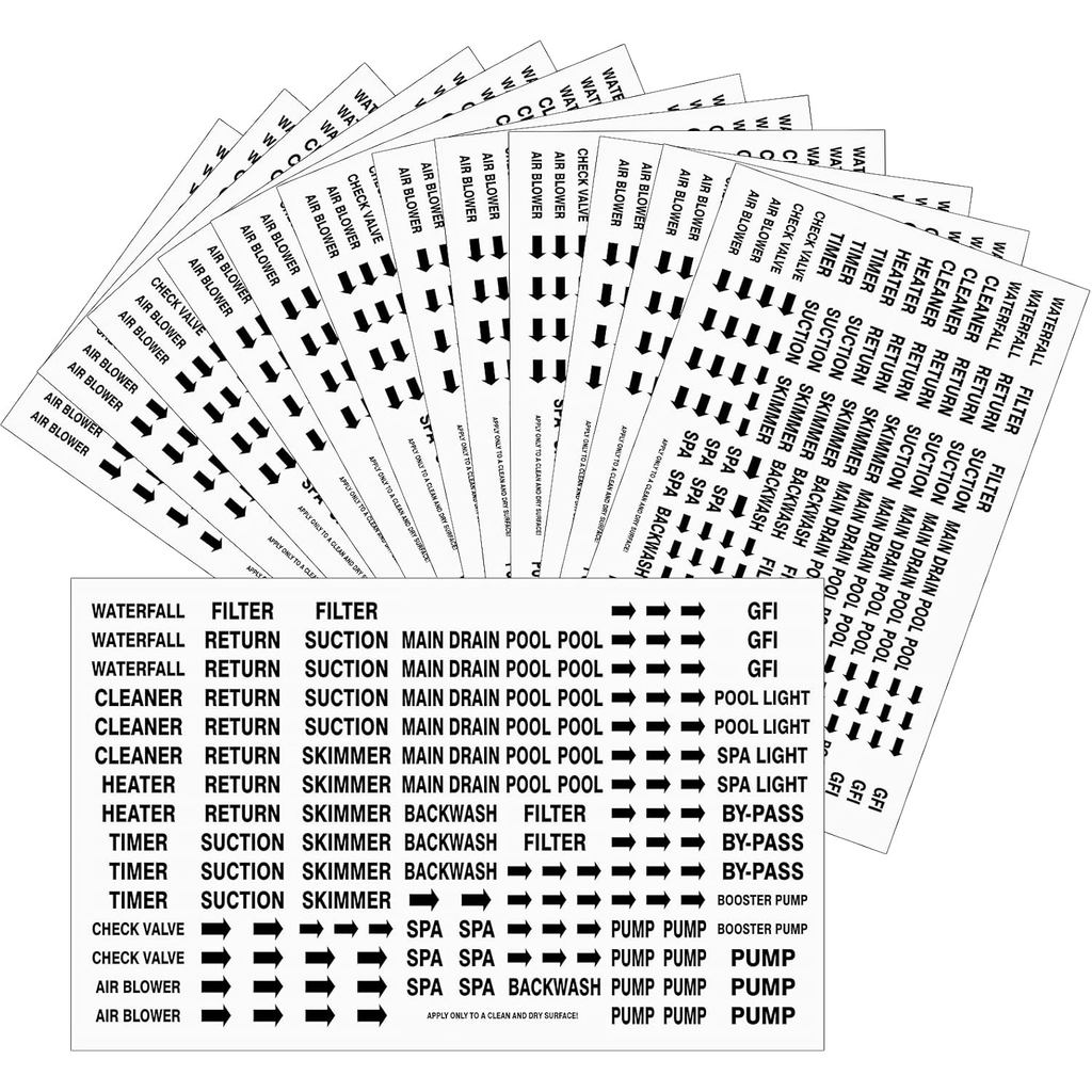 Jutom 2500 Pcs Pool Equipment Identification Labels Waterproof Sticker ...