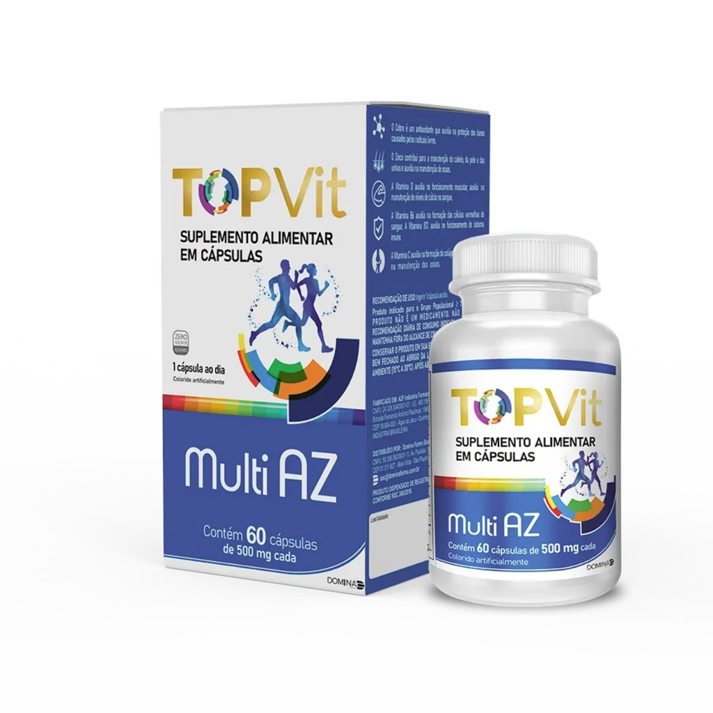 Multivitamínico completo A Z Topvit | 60 Cápsulas Polivitamínico ...