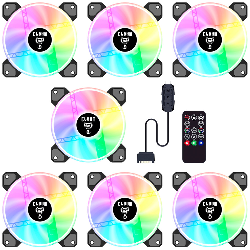 Kit 7 COOLER FAN Gamer Vex Led ARGB + Controladora CLANM | Shopee Brasil