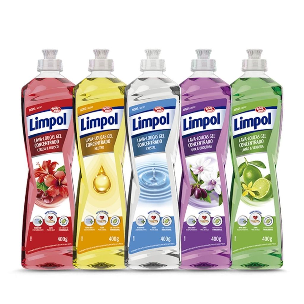 Detergente Limpol Lava Louças Várias Fragrâncias 400 g | Shopee Brasil