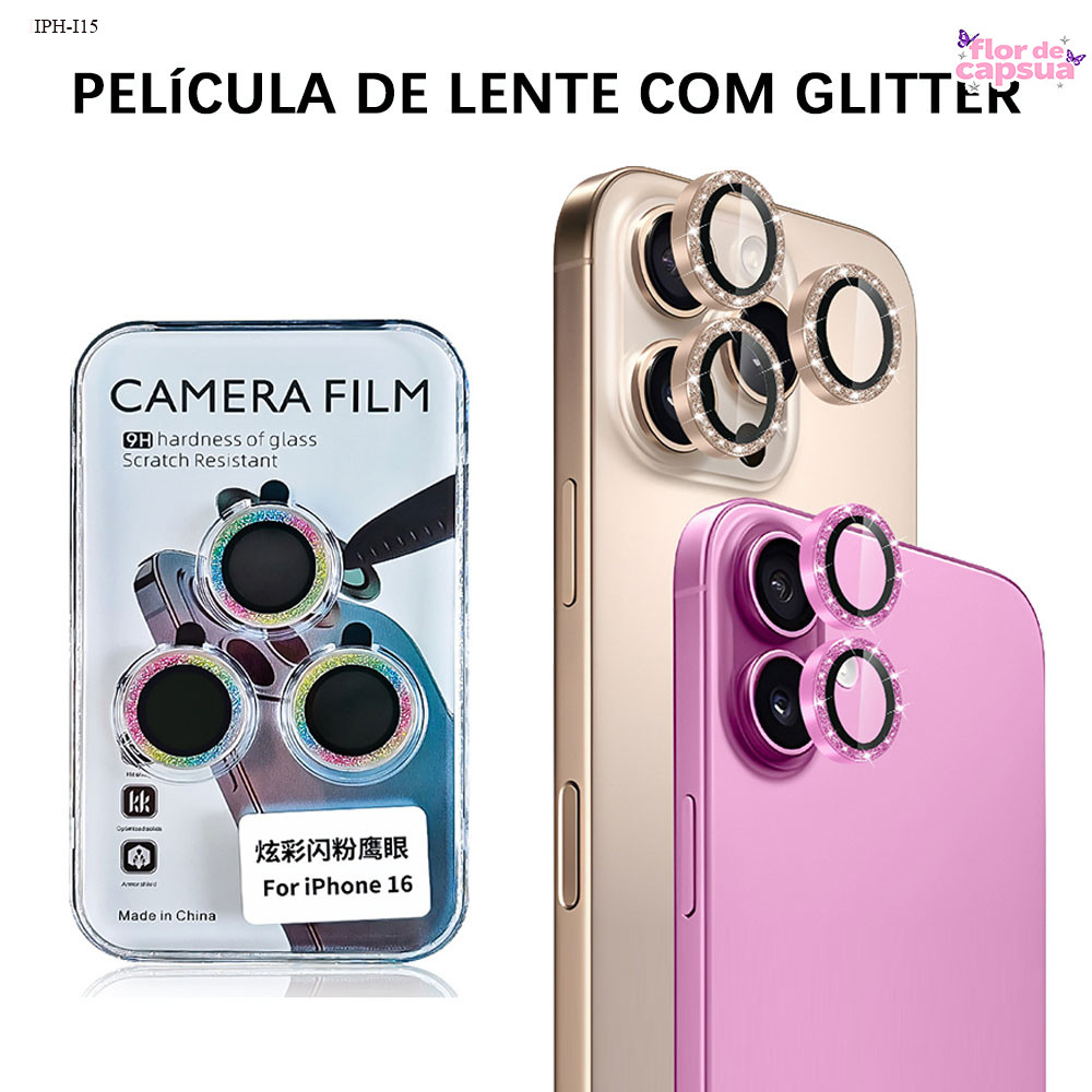 Película Lente Câmera Para iPhone 17 16 15 14 13 12 11 16E Pro Plus Max ...