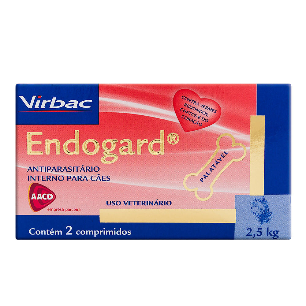 Endogard para Cães Uso Veterinário 2,5kg com 2 Comprimidos | Shopee Brasil