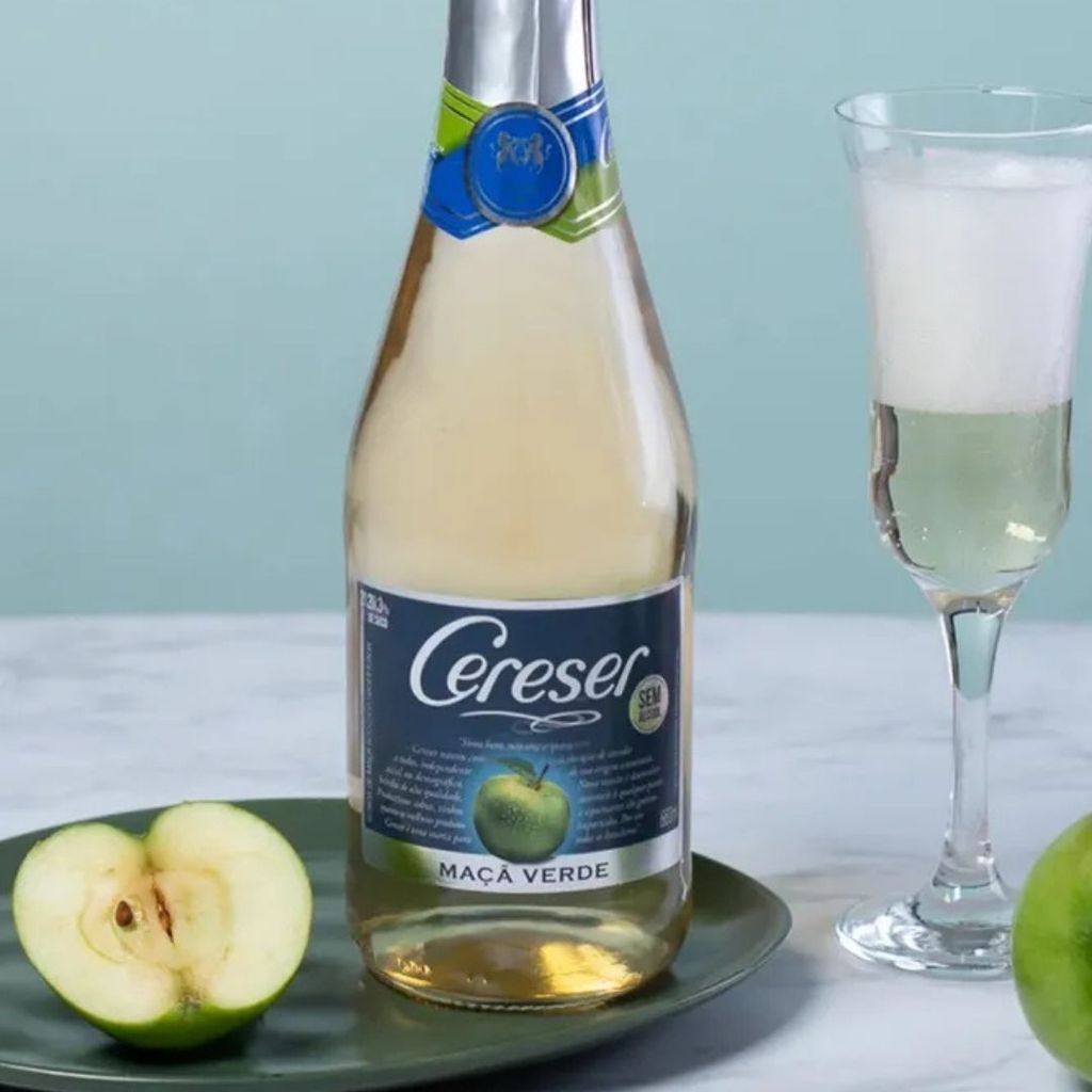 Sidra Cereser Maçã Verde Sem Álcool 660ml Espumante Doce Garrafa Vidro ...