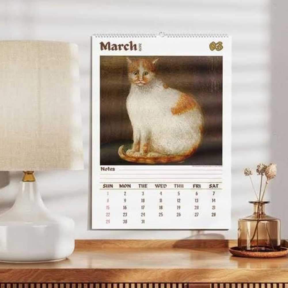 2026 Cat Wall Calendar Funny Weird Cats in Renaissance Art for Home ...