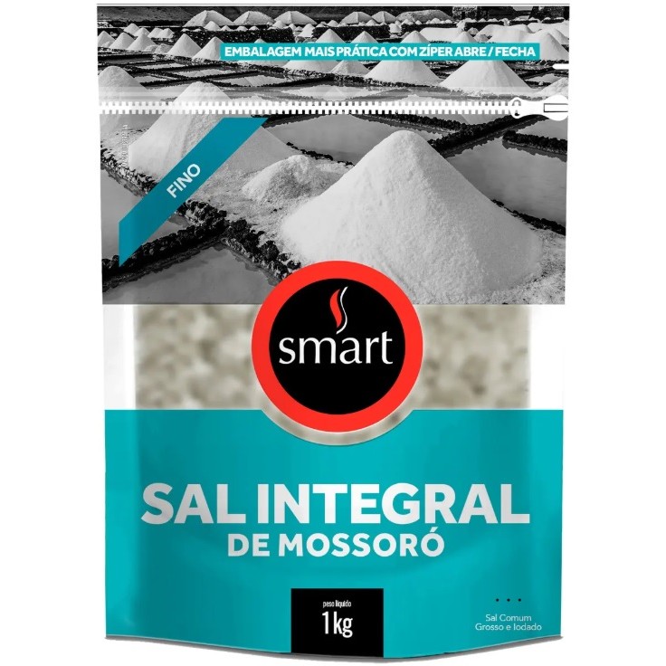 Sal Marinho Integral de Mossoró Fino - Smart 1kg | Shopee Brasil