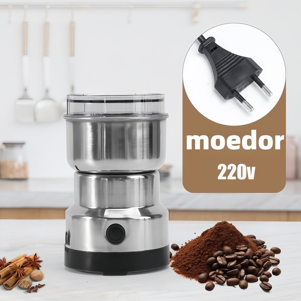 Moedor Multifuncional de Café e Especiarias 110V/220V com Design em Aço ...