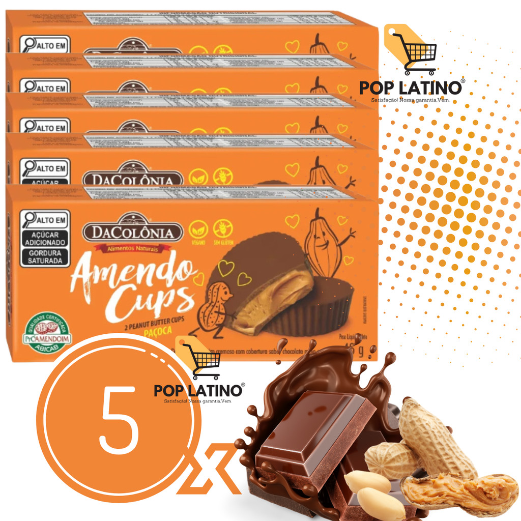 Leve 6x Amendo Cups Doce de Amendoim Cremoso Vegano com Chocolate ...