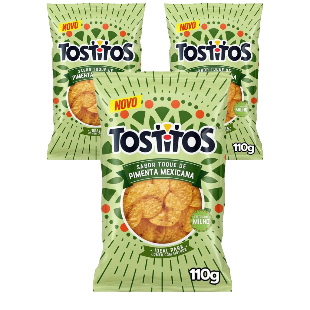 KIT COM 3 TOSTITOS PIMENTA MEXICANA 110G | Shopee Brasil