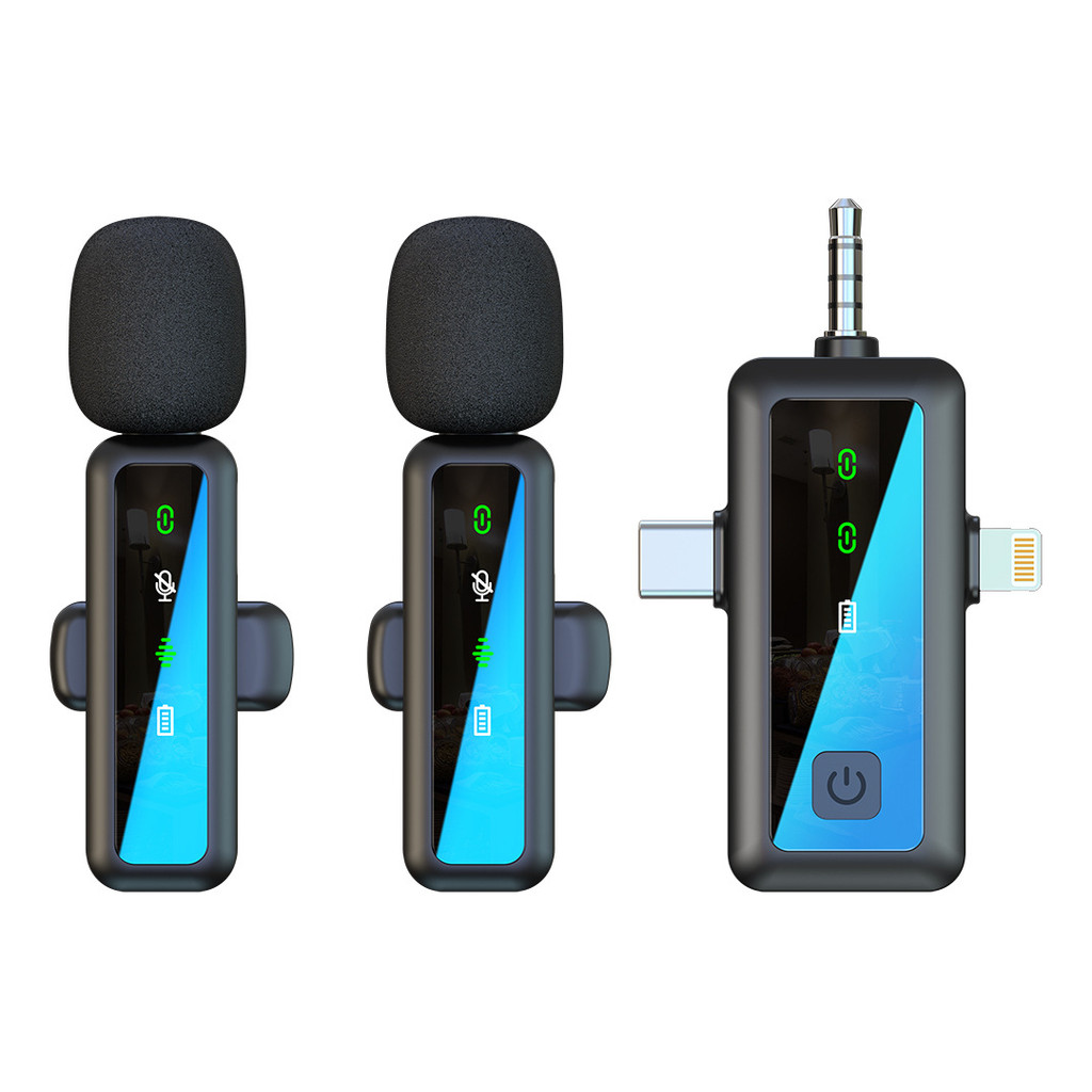 Microfone Lapela Sem Fio Preto Duplo Anti Ruído Android/ios | Shopee Brasil