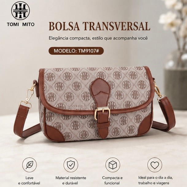 Bolsa Média Tiracolo Feminina com Alça Lateral Transversal Elegante ...