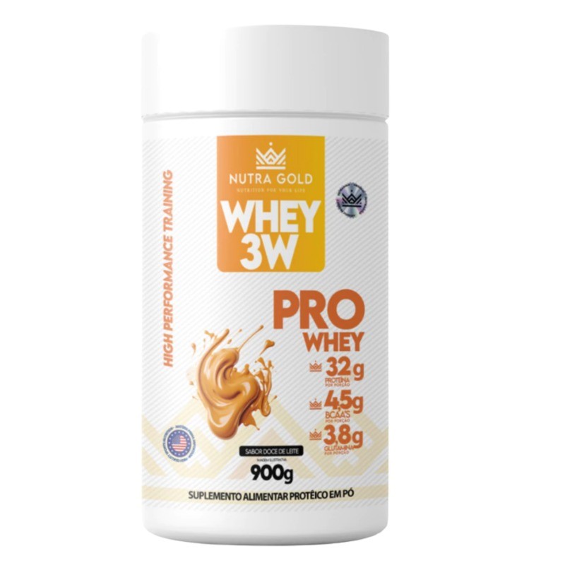 NUTRA GOLD WHEY PRO 3W- Doce de Leite - 900g POTE | Shopee Brasil