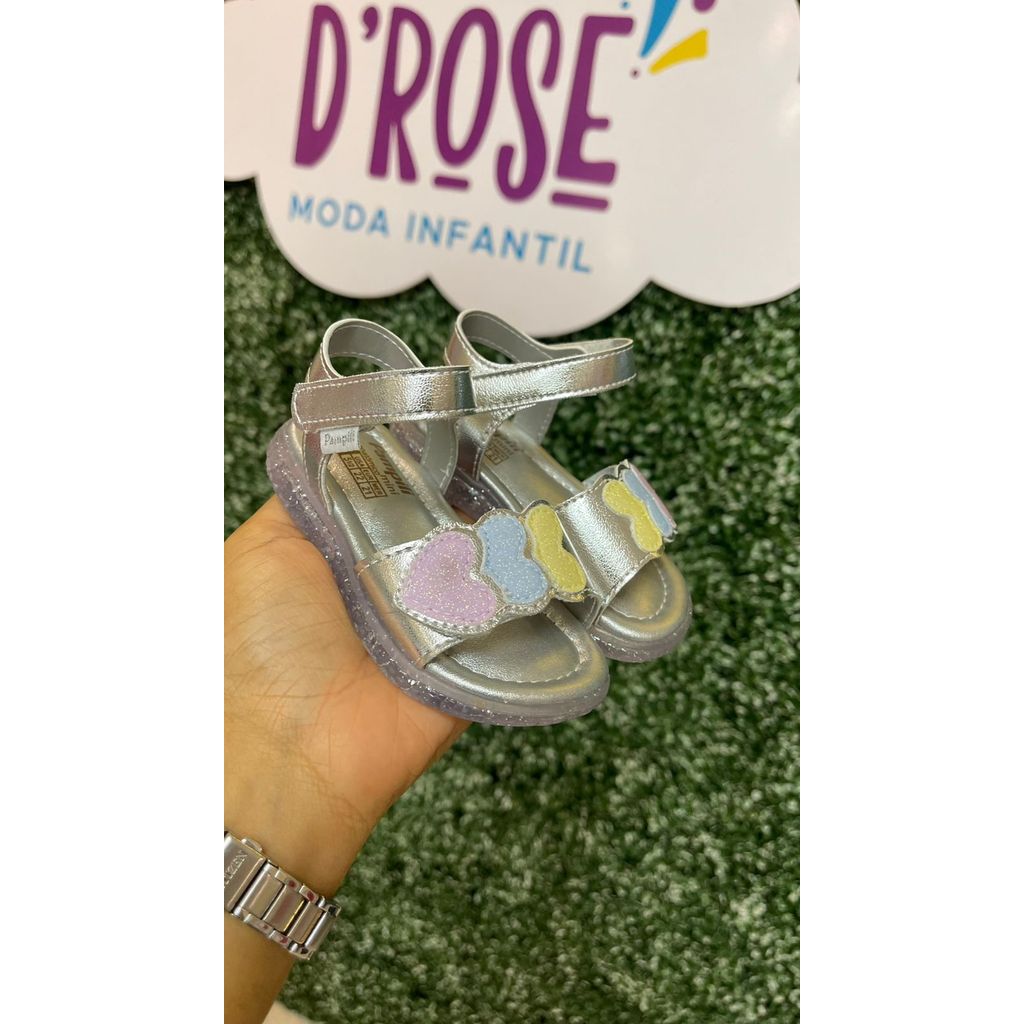 SANDALIA INFANTIL PAMPILI MINI LED CORACOES CANDY COLOR | Shopee Brasil