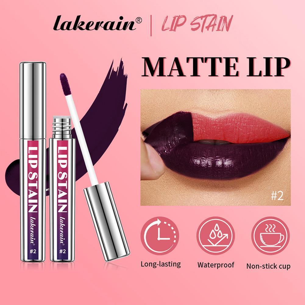 Lakerain Velvet Matte Lip Gloss Alto Pigmento Secagem Rápida Lágrima ...