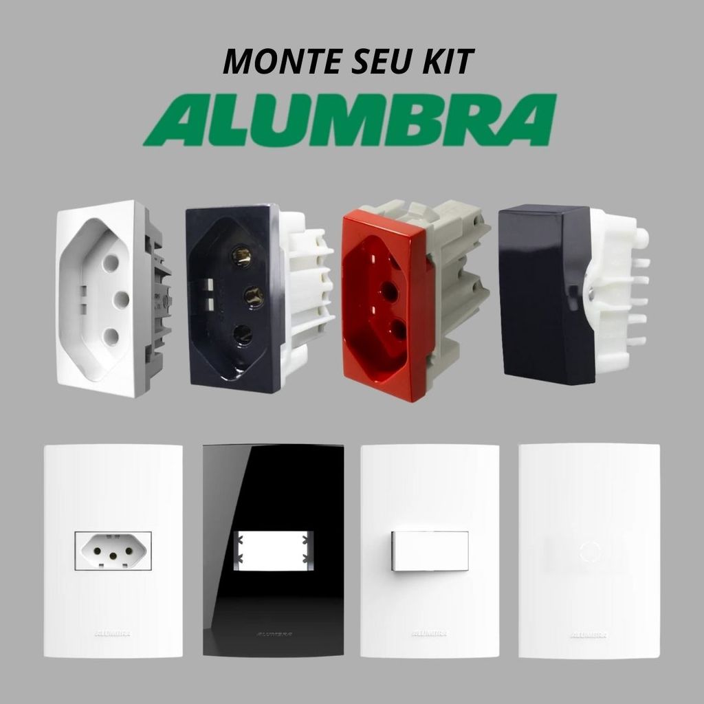 Placas Interruptores Tomadas Alumbra PRO - Monte seu KIT | Shopee Brasil
