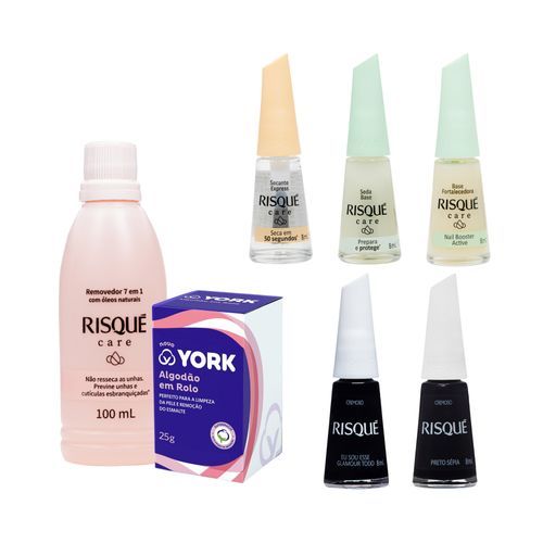 Kit Riqué Rock Star Preto + Care - 7 unidades | Shopee Brasil