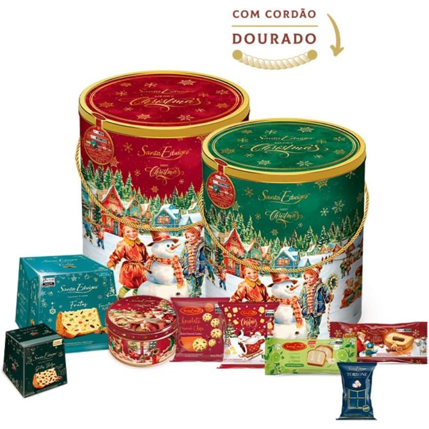 Kit Cesta Natal Santa Edwiges Christmas Premium 1,38kg – 9 Itens com ...