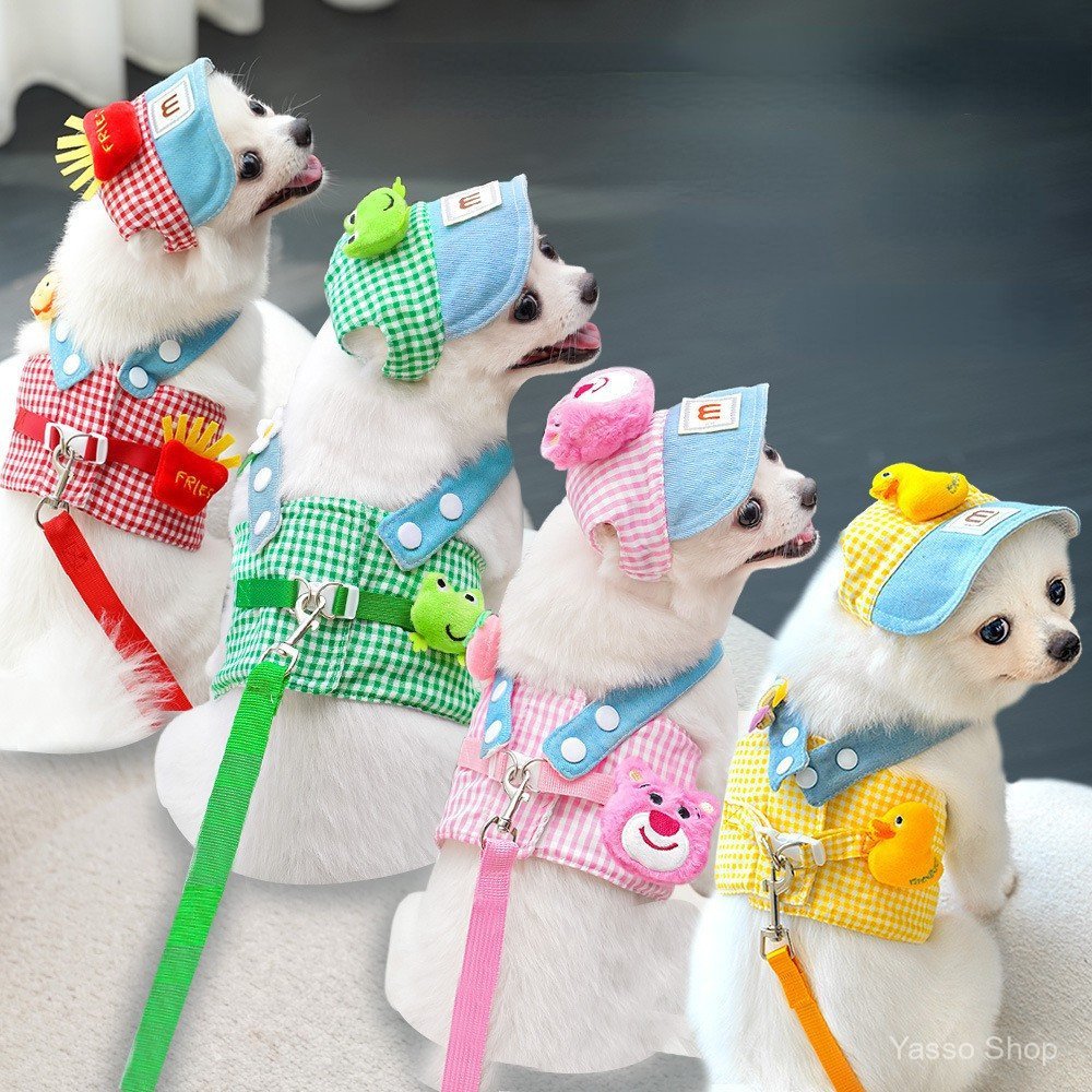 Conjunto De Trela Para Cachorro Gato Roupas De Verão | Shopee Brasil