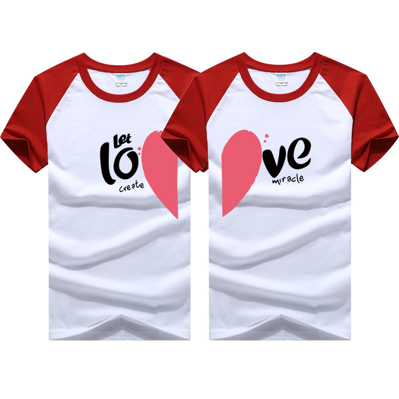 COD 2026 Camiseta de casal por atacado manga Raglan manga curta algodão ...