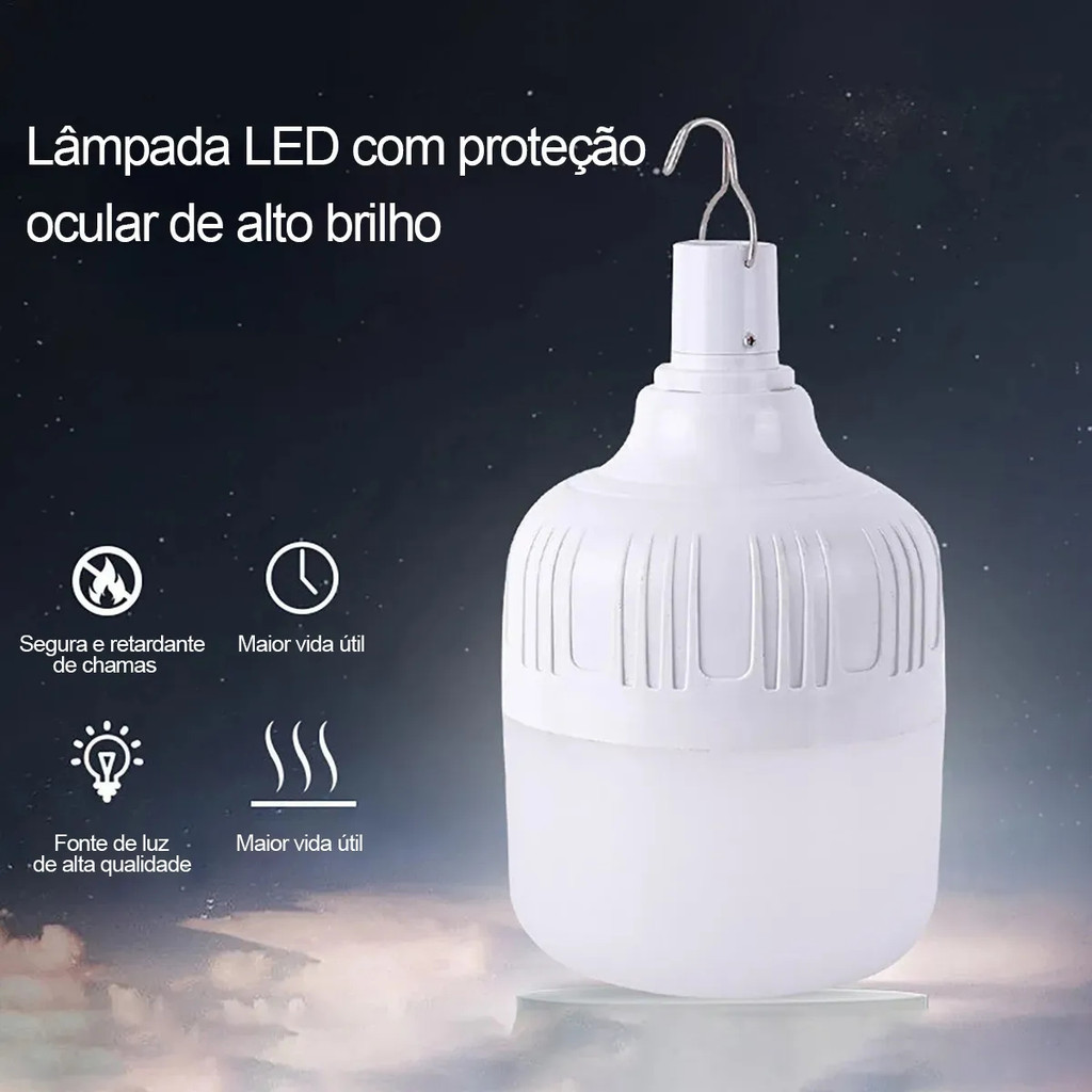 150w Lampião Camping Led Recarregável Acampamen Barraca | Shopee Brasil