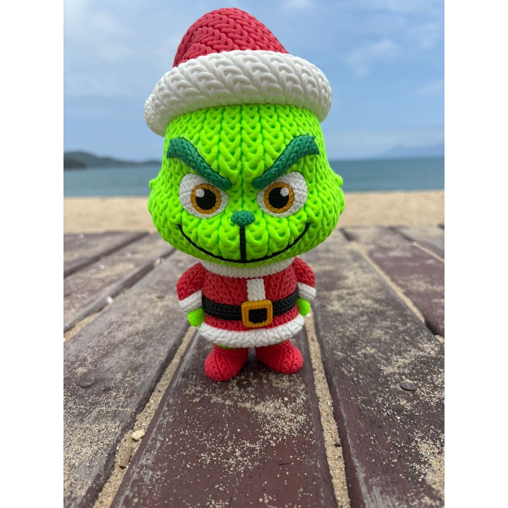 Boneco Grinch Noel com Efeito Bordado - Decoração de Natal 3D | Shopee ...