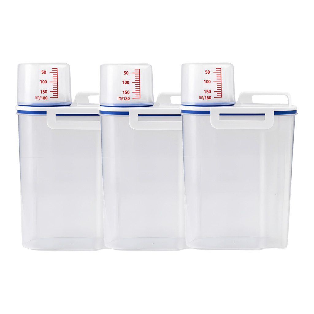 Kit 3 Potes Herméticos Com Medidor 2,5L Arroz Grãos Ração | Shopee Brasil