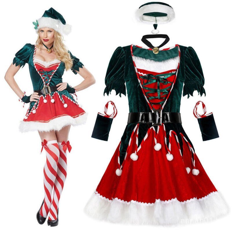 Vestido Sexy Plus Size Feminino S-XXL para Festas de Natal e Ano Novo ...