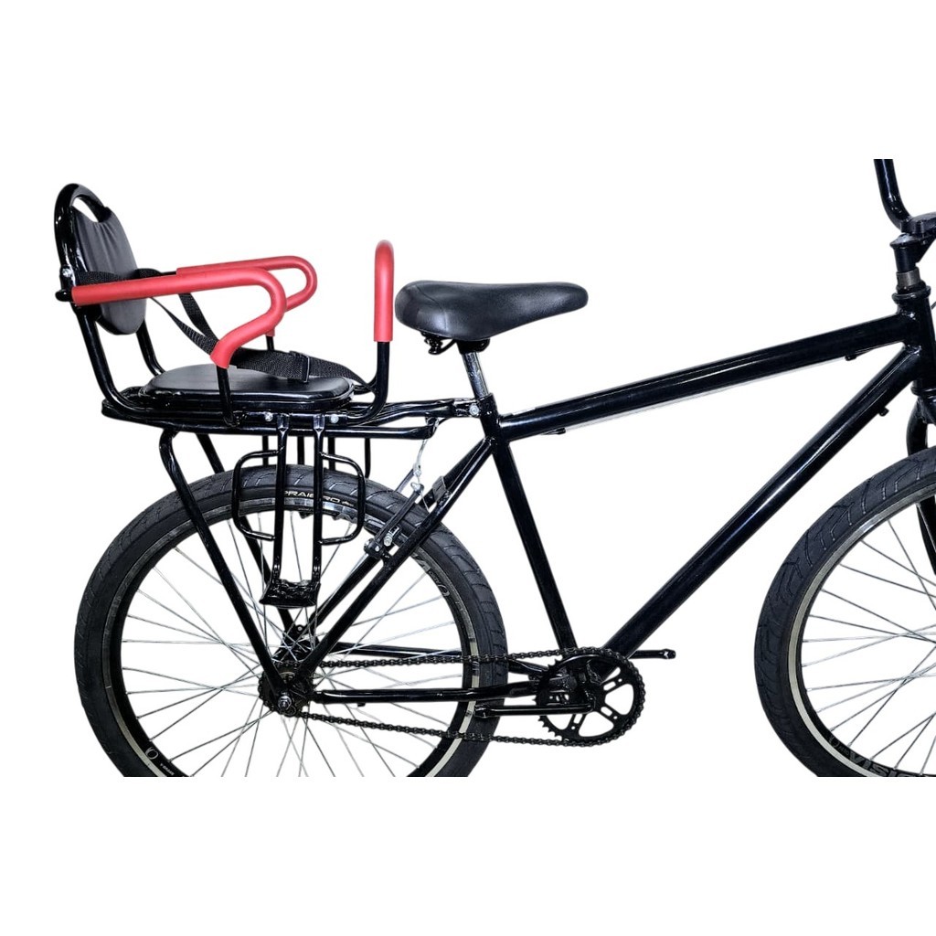 Cadeirinha Assento C/ Almofada E Recosto + Bagageiro Drx Bike Aro 26 | Shopee Brasil